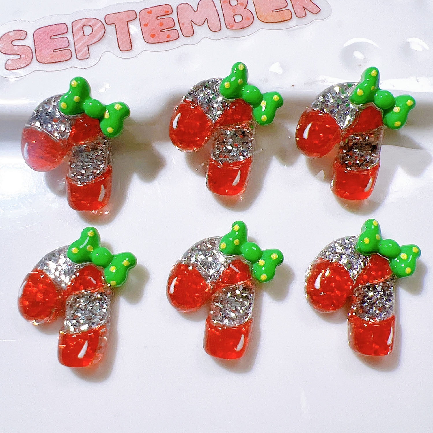 20Pcs Christmas Resin Slime Charms for Craft, Santa Snowman Tree Bell ...