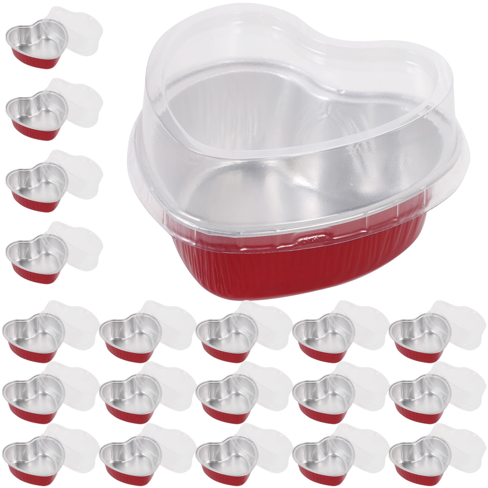 20Pcs Clear Cake Carrier Heart Shaped Cake Box Baking Packing Box Loaf ...
