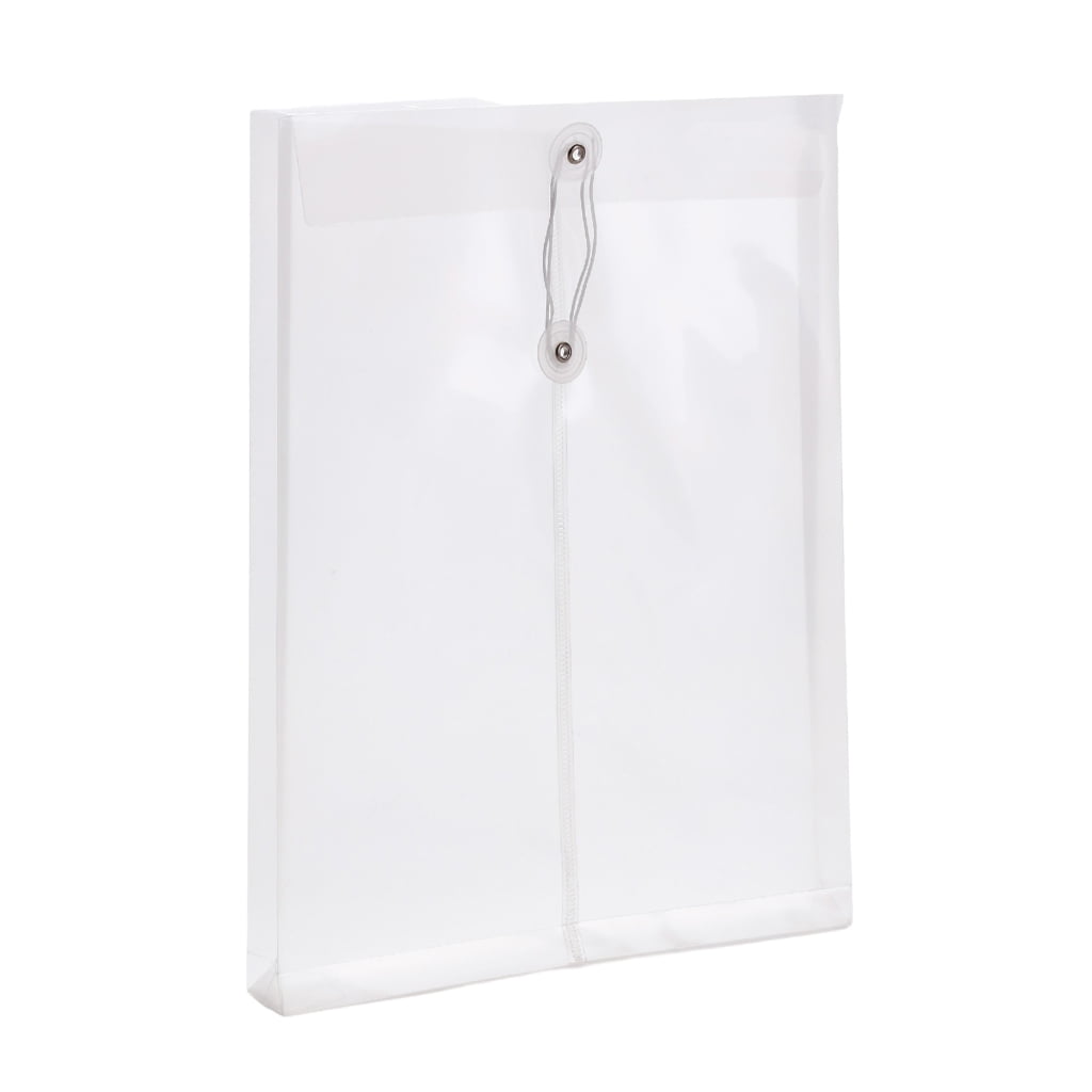20Pcs Clear File Folder Letter Size File Bags String Closure File ...