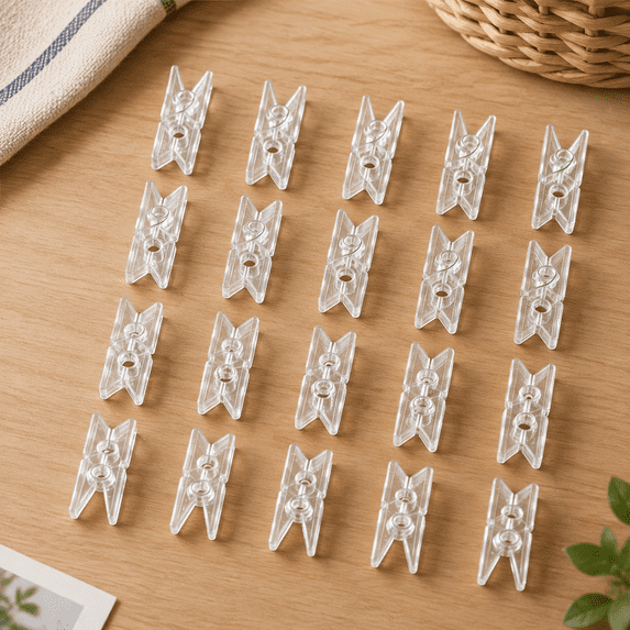 20Pcs Clear Plastic Clothes Pins, Clothes Line String Clips, Mini ...