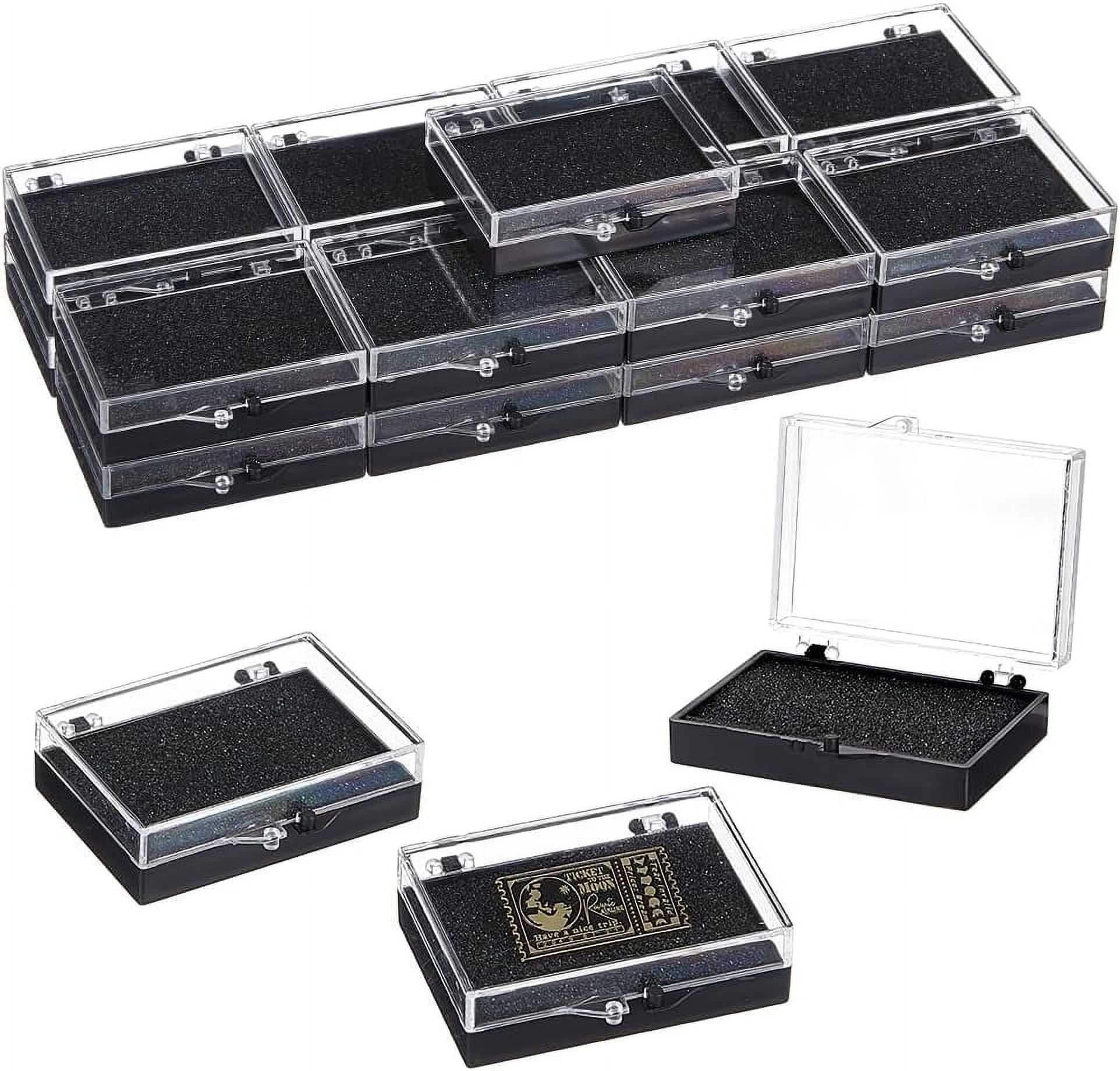20Pcs Clear Plastic Gift Box For Pin 1.9x2.3x0.7 inch Black ...
