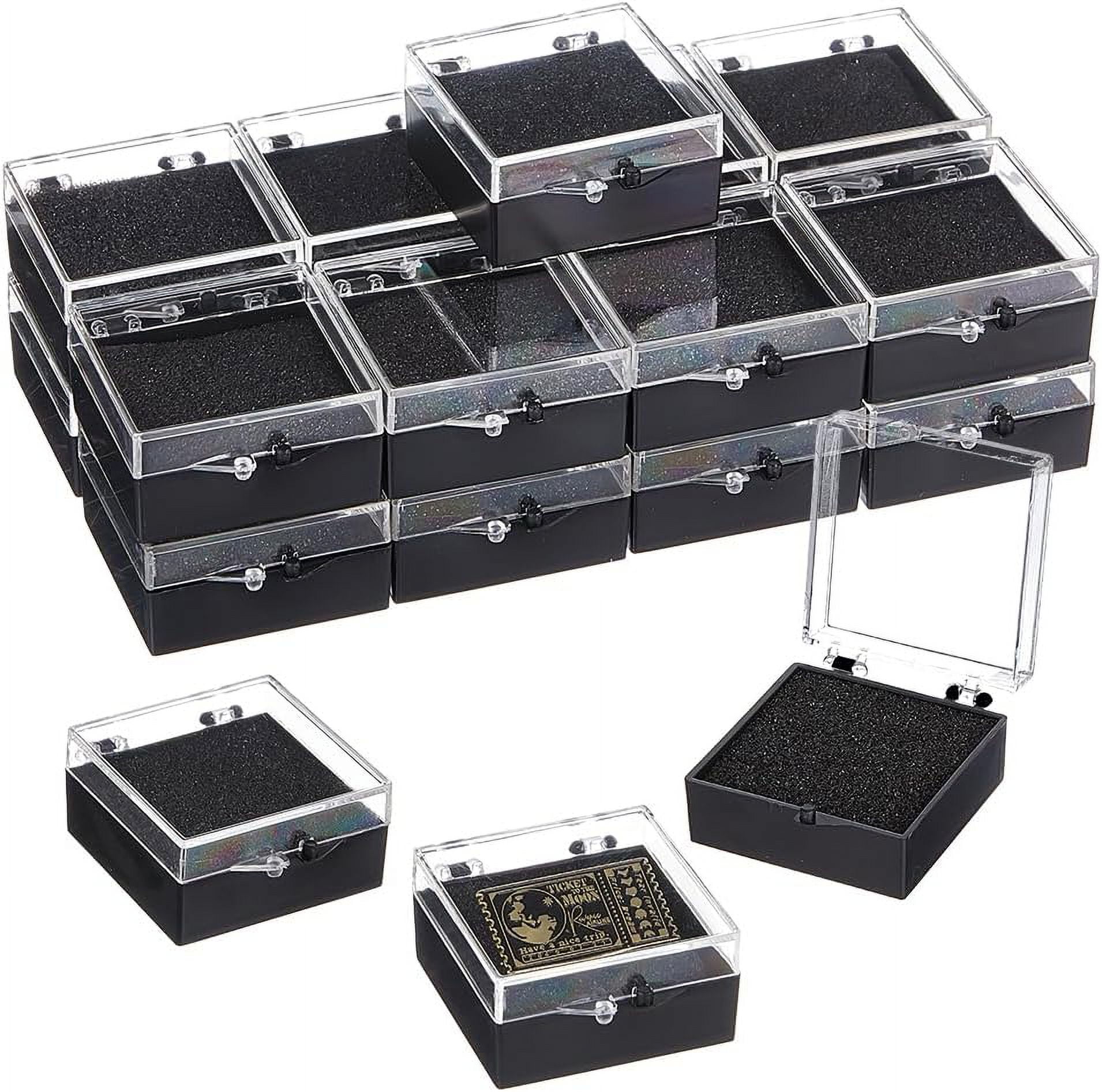 20Pcs Clear Plastic Gift Box For Pin 2x1.7x0.9 inch Black Presentation ...