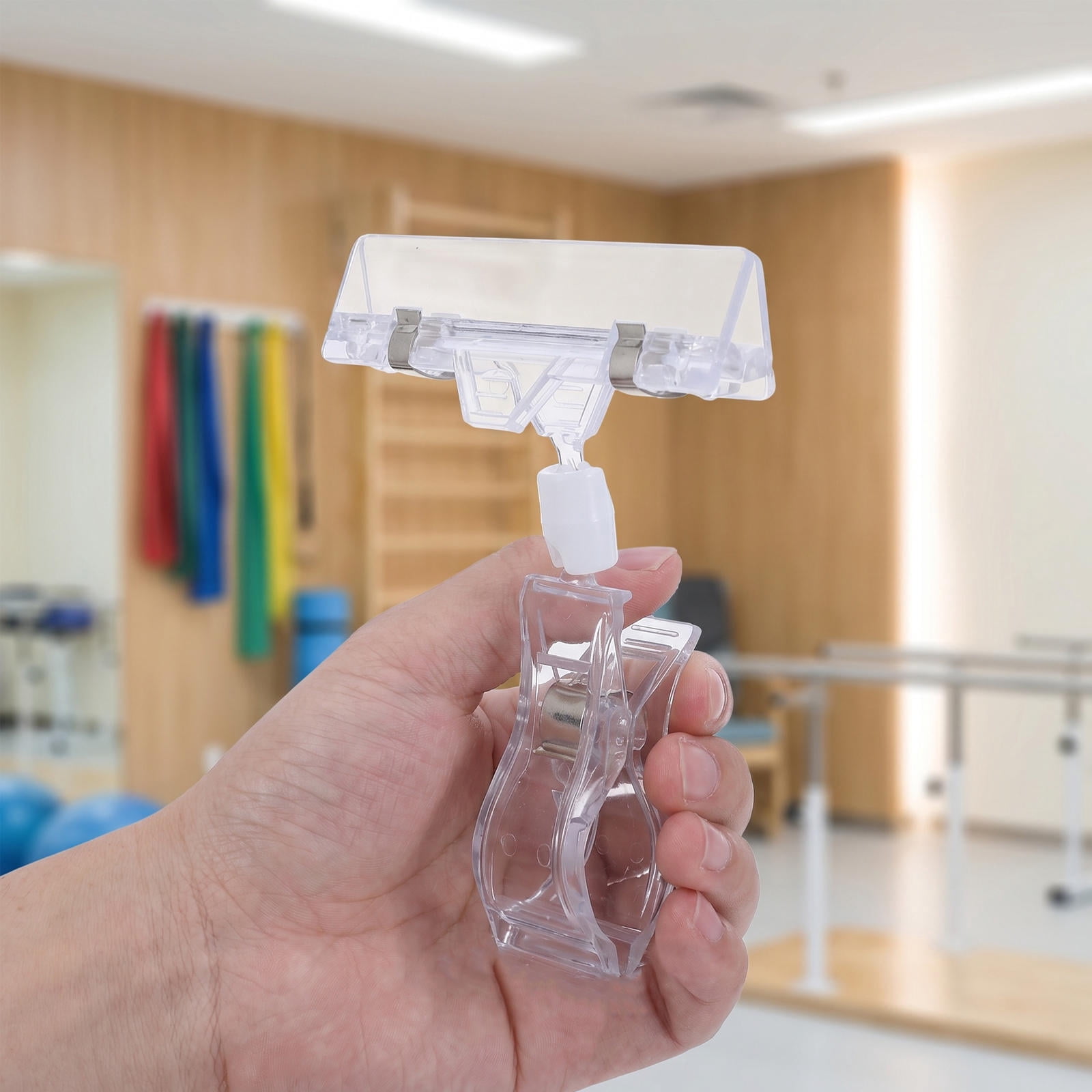 20Pcs Clear Plastic Price Tag Clips Double Sided Rotatable ...