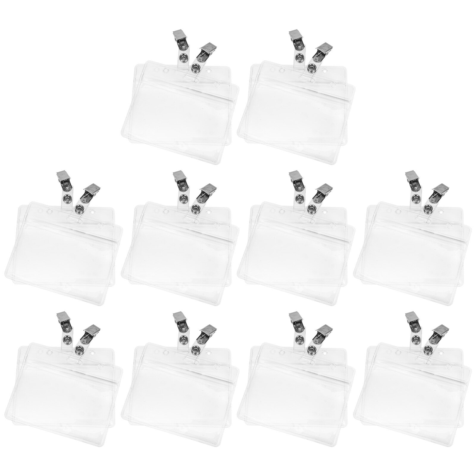 Koolleo 20Pcs Clear Name Tag Work Cards Cover ID Card Holder Clear ...