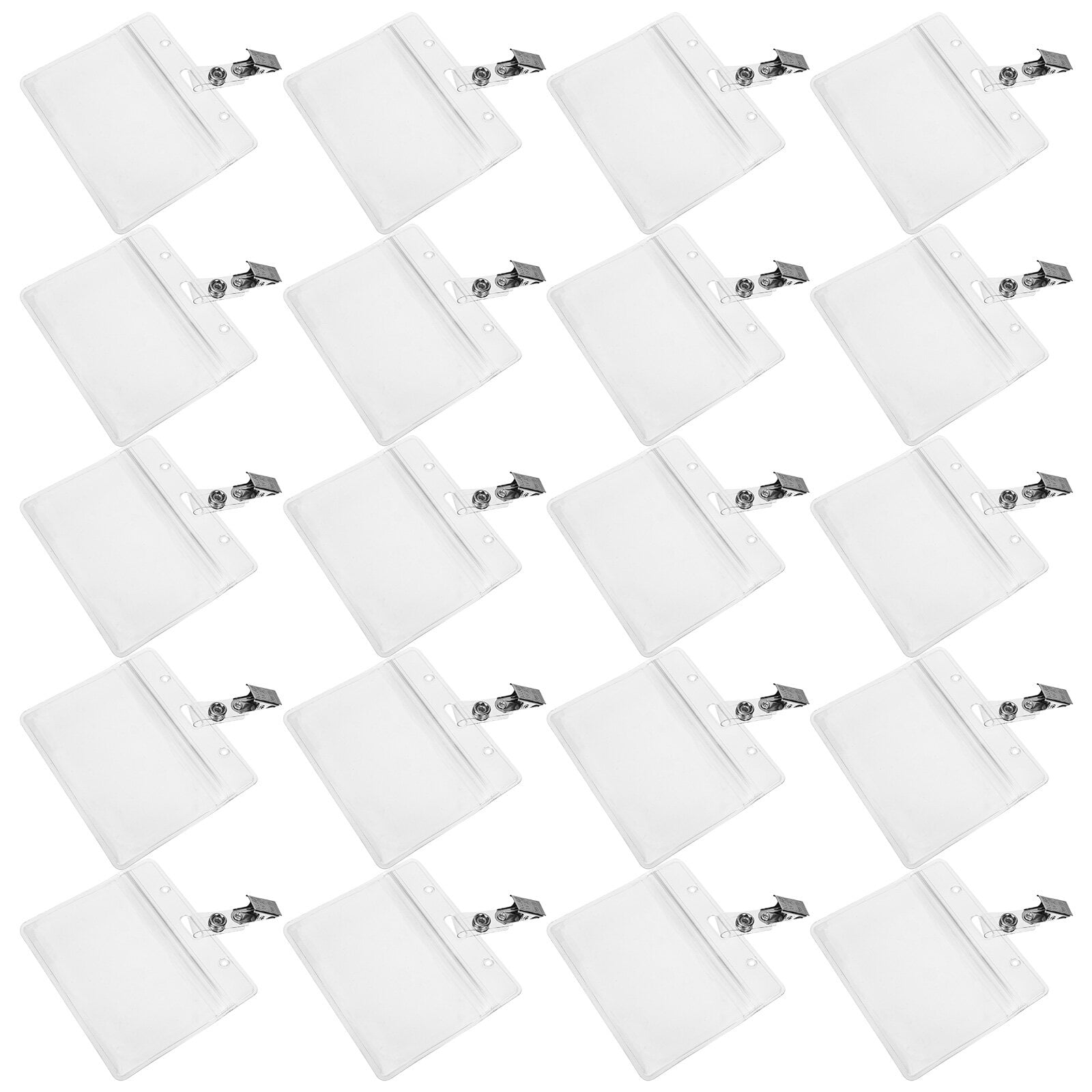 20Pcs Clip-on Name Tag Name Cards Holder Clear Cards Holder Work Cards ...