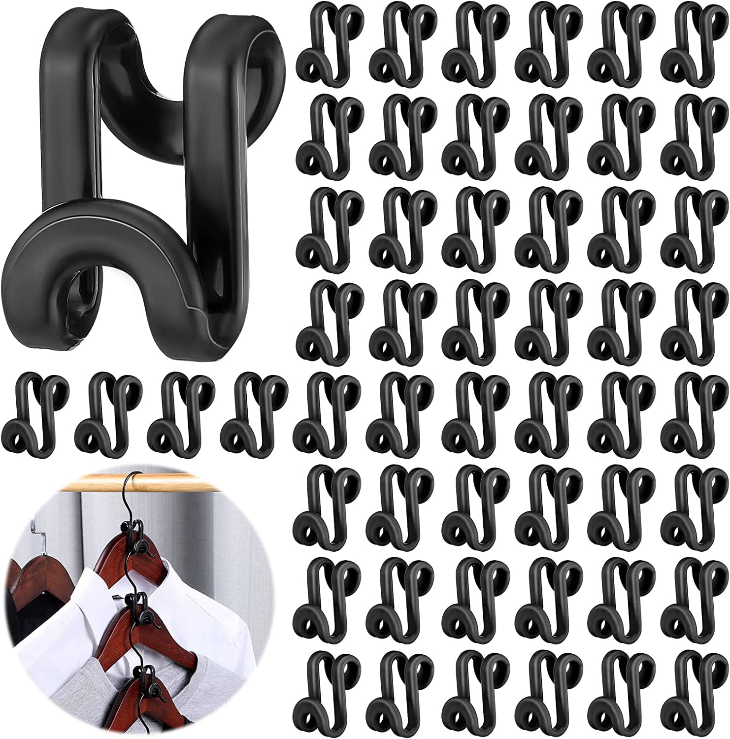 20Pcs Clothes Hanger Connector Hooks, for Velvet Huggable Hangers ...