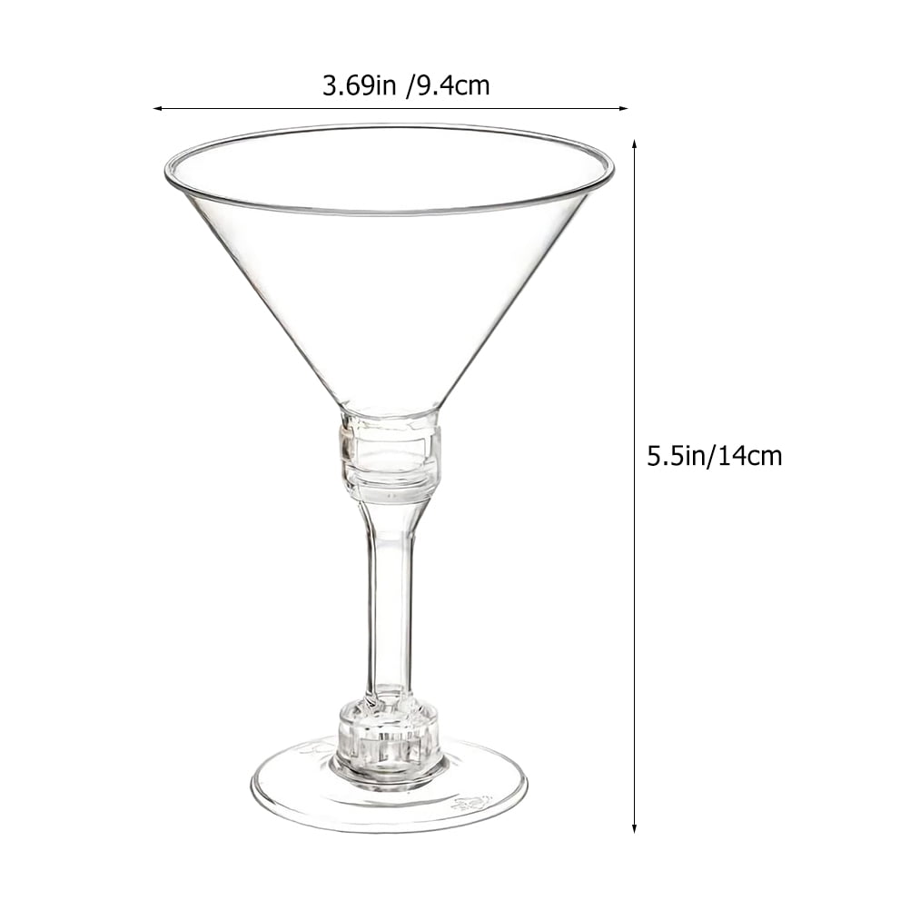 20Pcs Cocktail Cups,Transparent Wine Cup Martini Cup Plastic Clear ...