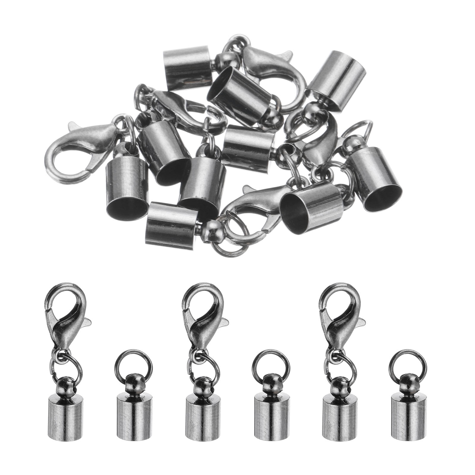 20Pcs Cord End Cap 5.5mm ID Black Copper Column Barrel End Cap for DIY ...