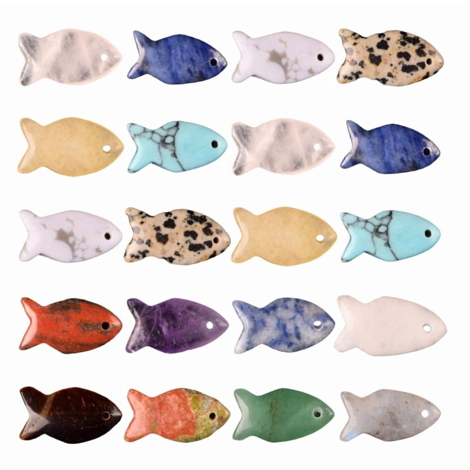 20Pcs Crystals Fish Charm Assorted Color For Necklaces Bracelets And ...