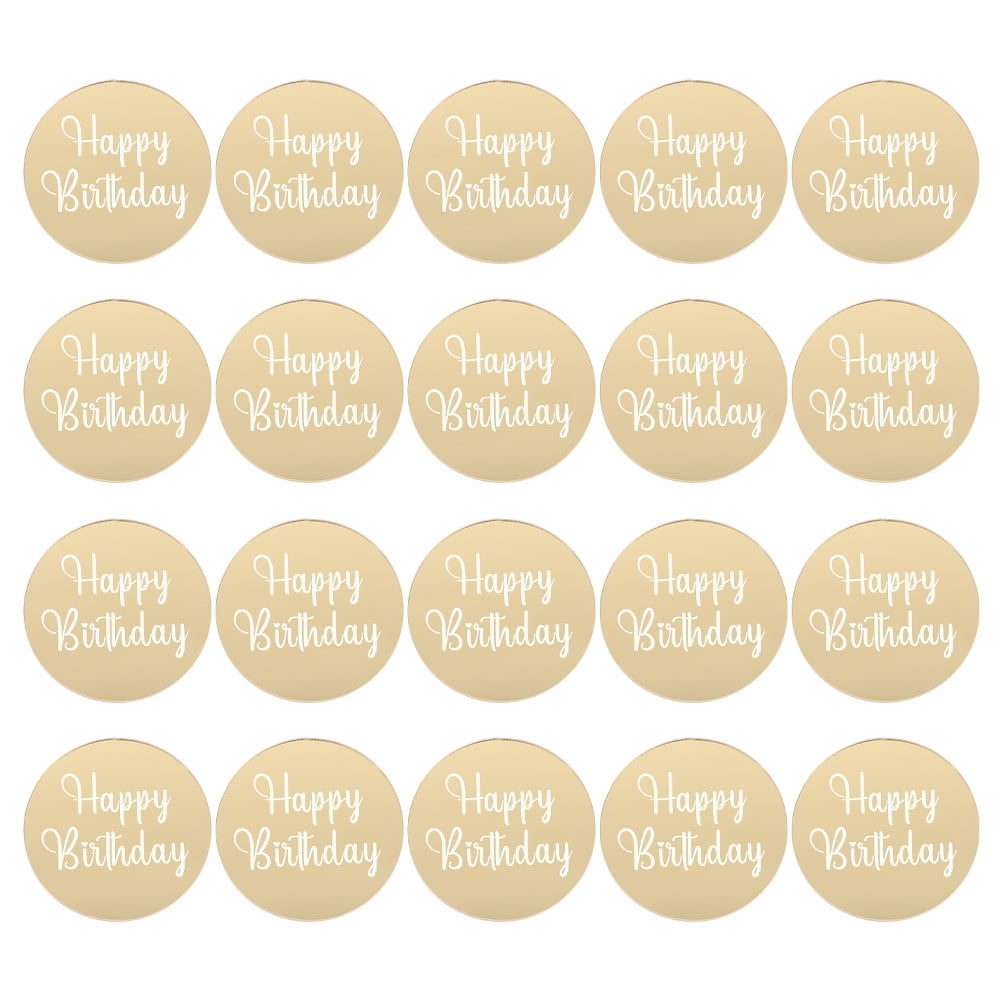 20Pcs Cupcake Toppers Acrylic Cupcake Discs Engraved Cupcake Topper ...