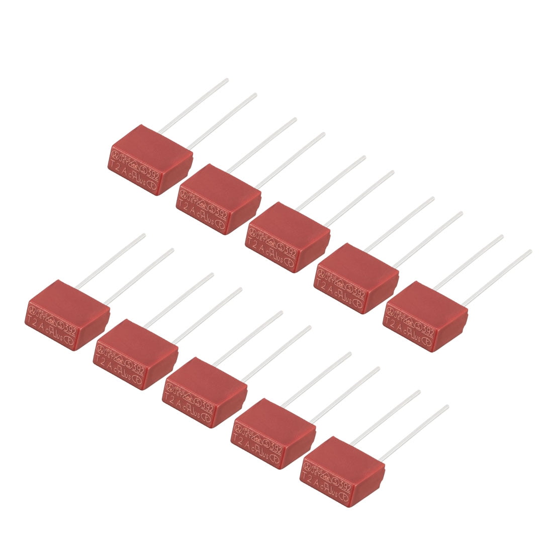 20Pcs DIP Mounted Miniature Square Slow Blow Micro Fuse T2A 2A 250V Red ...