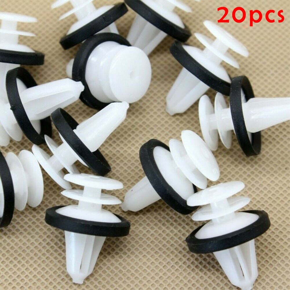 20Pcs Door Trim Panel Clips with Sealer, White Plastic, OEM W713297 ...