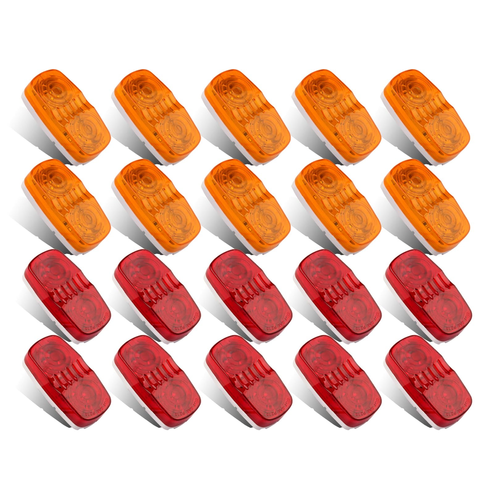 20Pcs Double Bullseye Led OIF8 Marker Lights LED, Amber + Red 2x4 ...