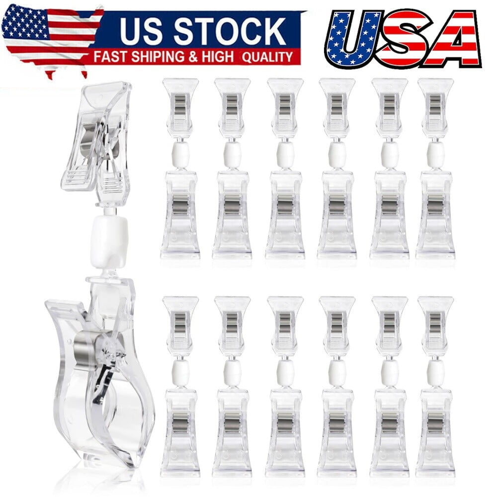 20Pcs Double Sided Sign Clip,Clear Retail Merchandising Signs Display ...
