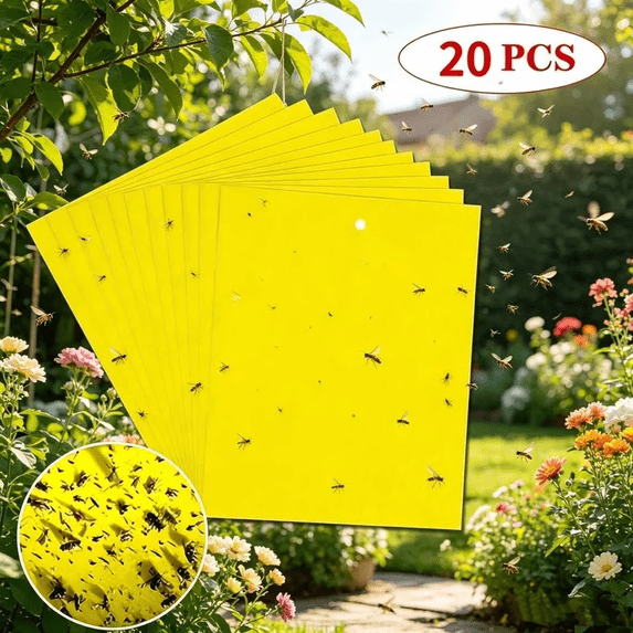 20Pcs Double Sided Sticky Insect Trap Board Pest Catcher Sticky Glue ...