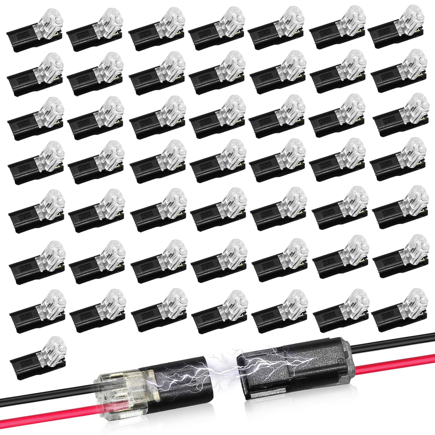 20Pcs Double-Wire Plug-in Connector Led Light Strip Connectors 2 Pin ...