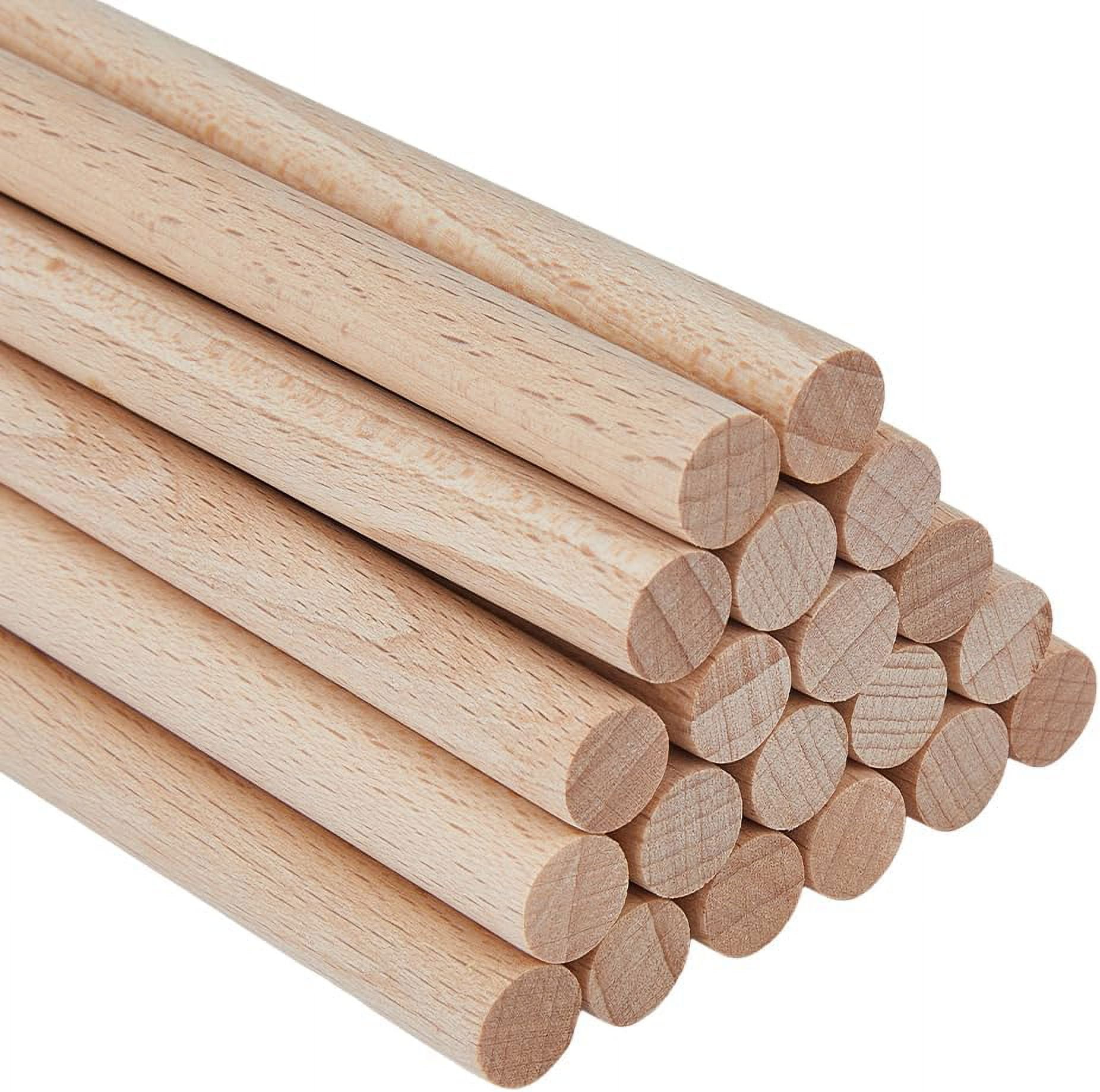 20Pcs Dowel Rod Unfinished Natural Wood Rods Wooden Dowels Solid Wood ...