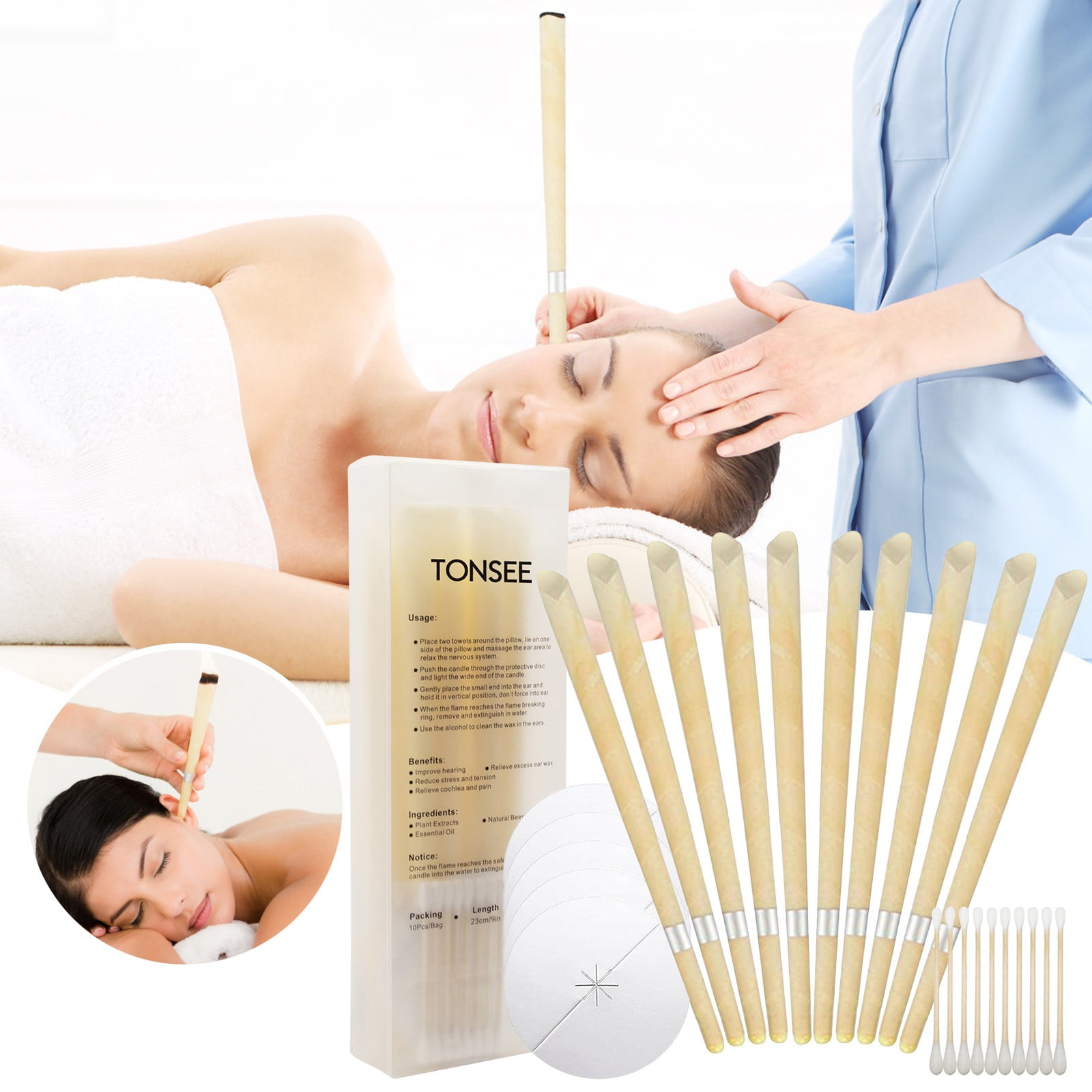 HMPEAIIY Ear Wax Removal Kit, 20Pcs Ear Cleaning Tools, Cotton Swabs ...