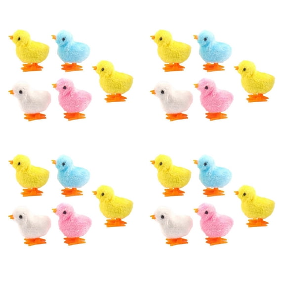 20Pcs Easter Wind Up Chick Toys Novelty Jumping Chicken Gag Plush Baby ...
