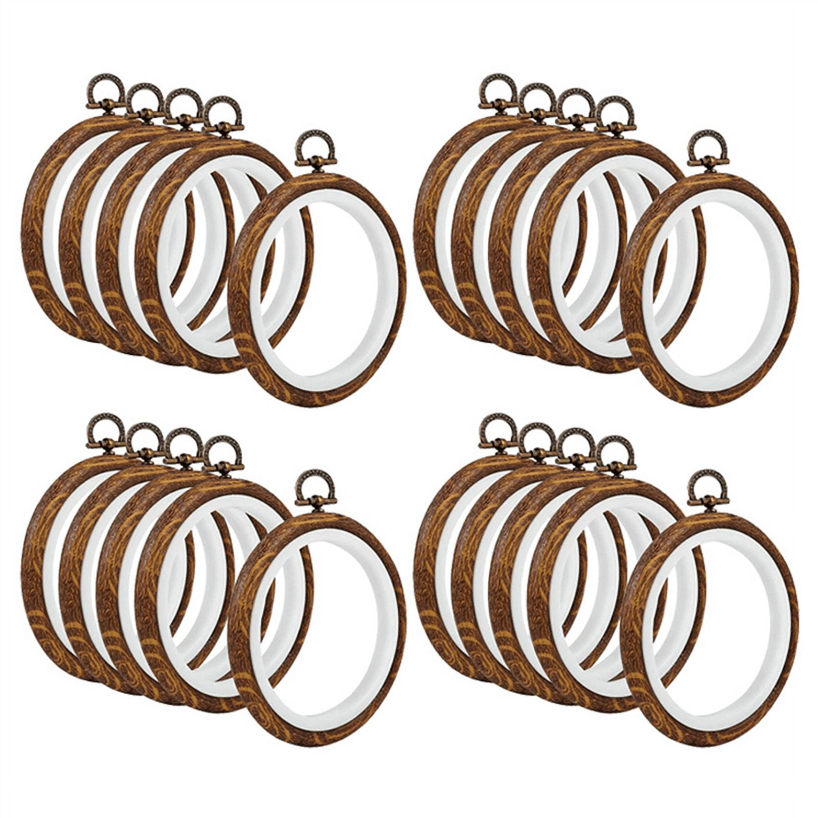 20Pcs Embroidery Hoops Imitated Wood Circle Round Display Frame for Art ...