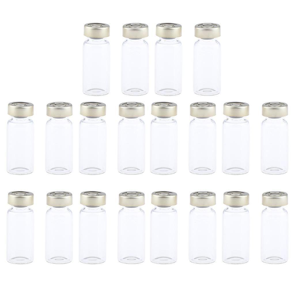 Stgfyxgs 20Pcs Empty Sterile Glass Vials, Transparent Liquid Containers ...