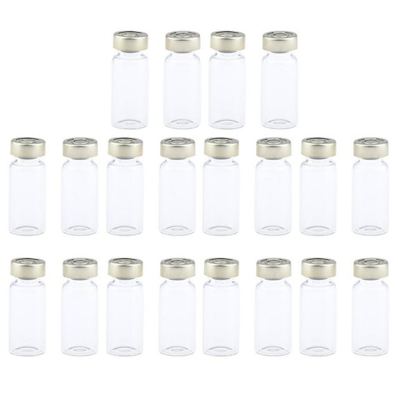 Stgfyxgs 20Pcs Empty Sterile Glass Vials, Transparent Liquid Containers ...