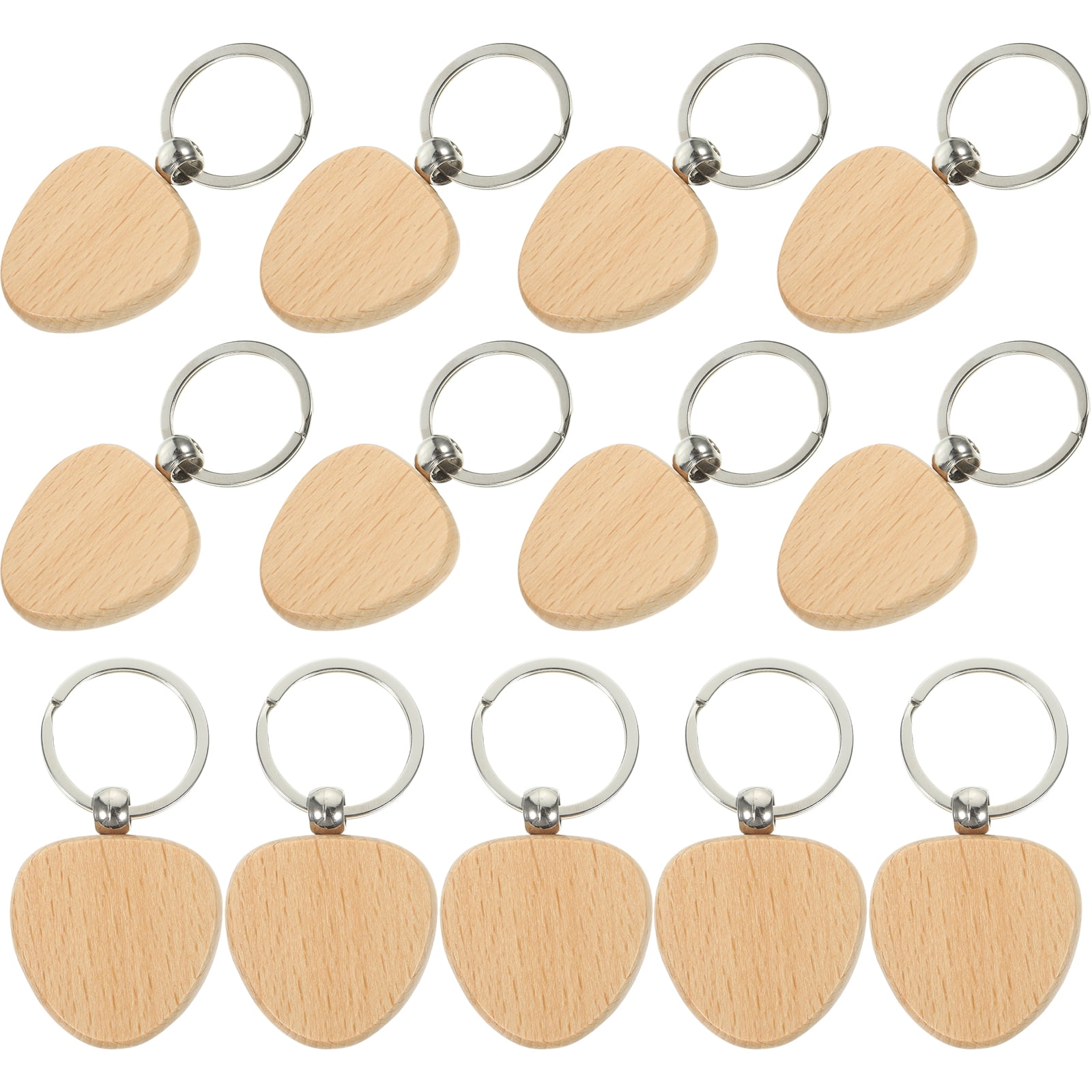 20Pcs Engravable Wooden Keychains DIY Lettering Key Chain Pendants ...