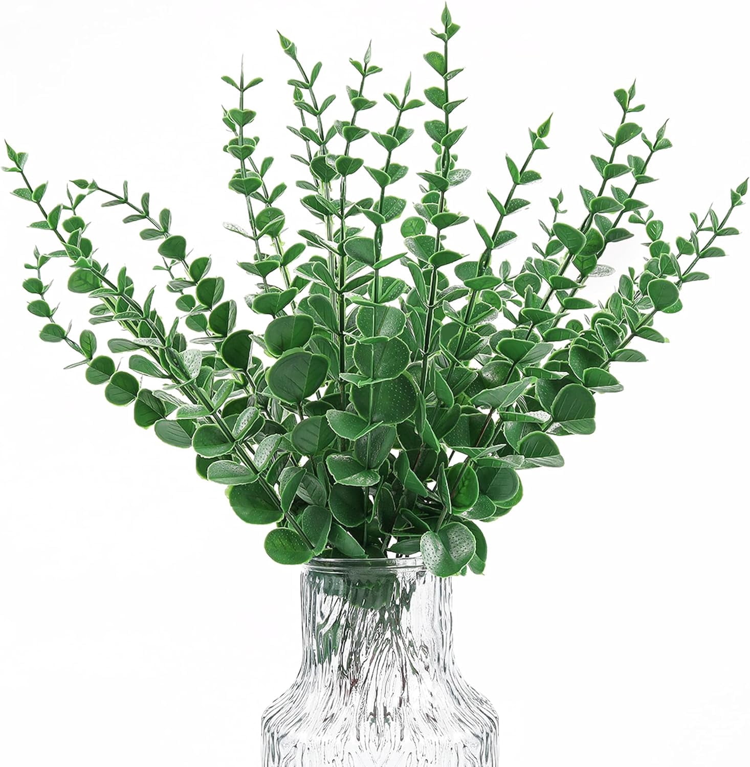 20Pcs Eucalyptus Stems Artificial Eucalyptus Leaves Stems 15" Faux ...