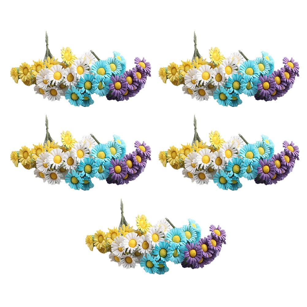 FUEENIRVA 20Pcs Artificial Daisy Flowers Bouquet Assorted Colors Faux ...