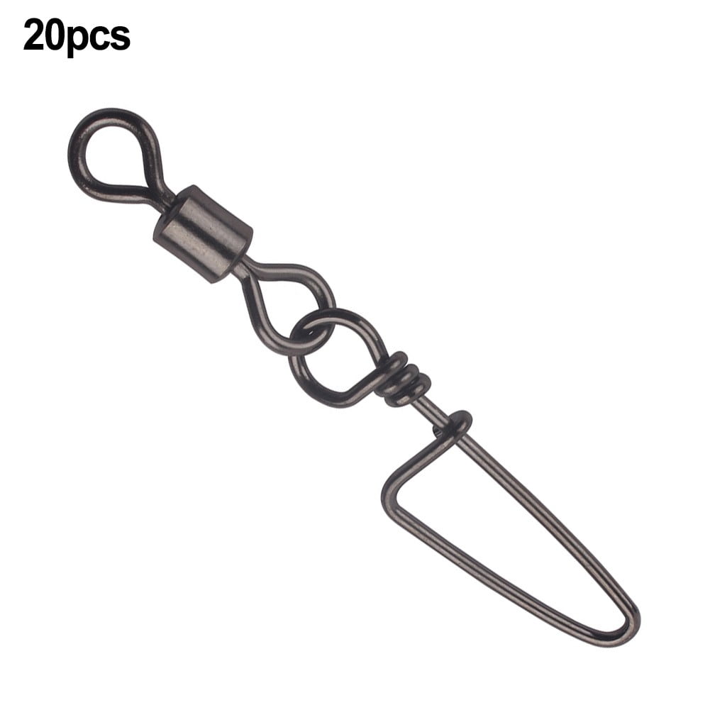 20Pcs Fishing Connector Swivels Interlock Pin Snap 7#-4/0# For Fishhook ...