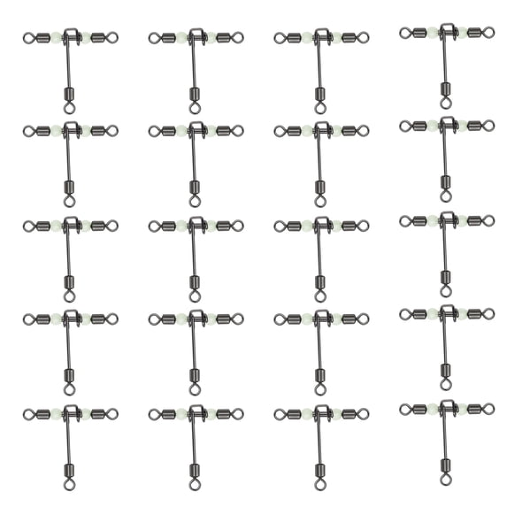 20Pcs Fishing Swivels Line 3 Way Swivels with Glow Bead for Saltwater ...
