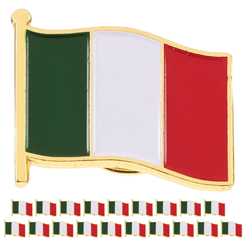 YEAHIBABY Italy Party Decoration Metal Italian Flag Pin Badge 20Set 0 ...