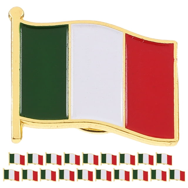 20Pcs Flag of Italy Badge Italian Flag Pin Badges Flag Metal Pin Badges ...