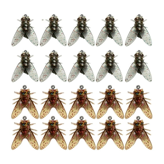 20Pcs Fly Fishing Baits Fly Hook Soft Baits with Hook Artificial ...
