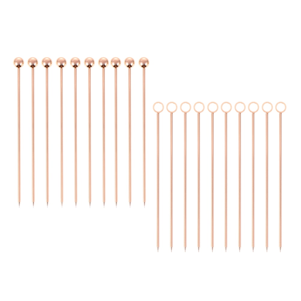 20Pcs Fruit Pick Sticks Stainless Steel Cocktail Appetizer Pick Sticks ...