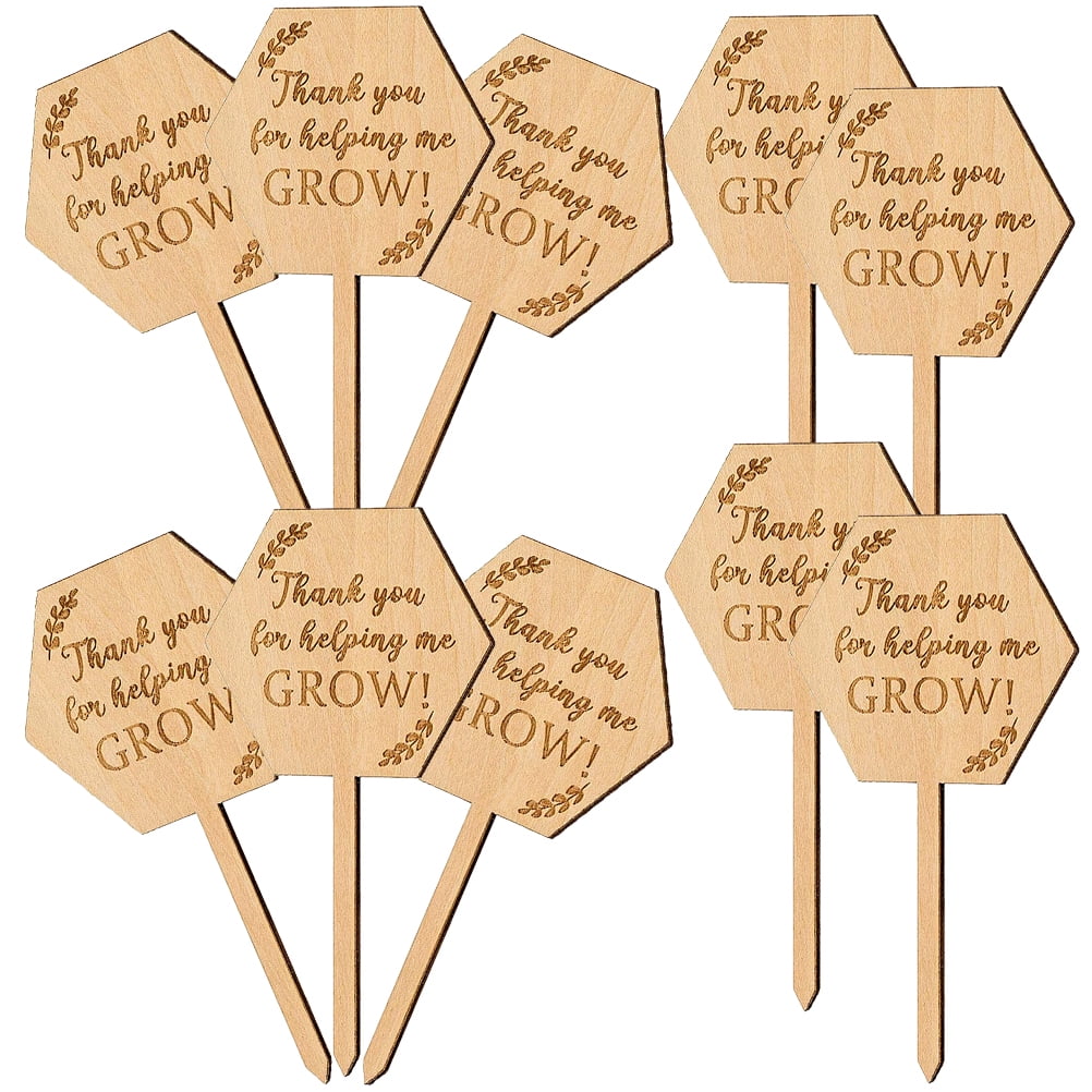 Raindrops Khaki Wood Plant Labels Durable Garden Markers for Plants ...