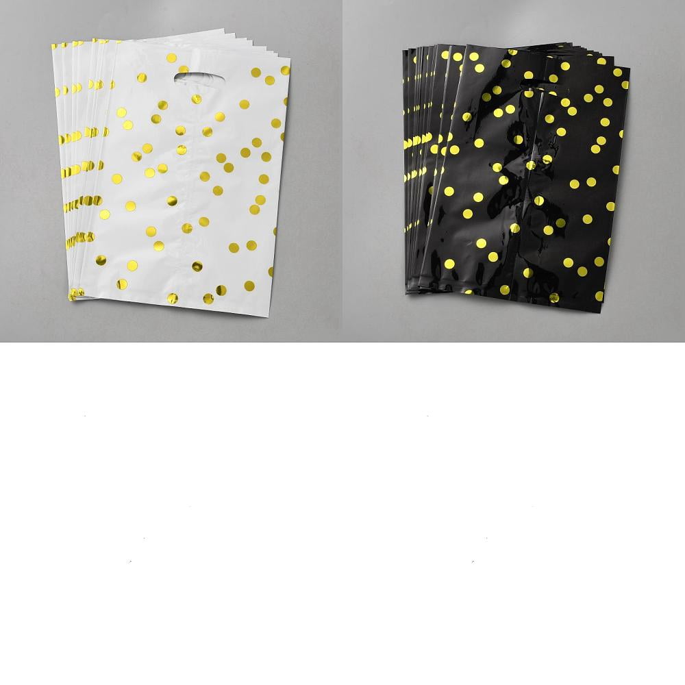 20Pcs Gift Bags with Handles 25x17x0.01cm Mixed Color Plastic Rectangle ...