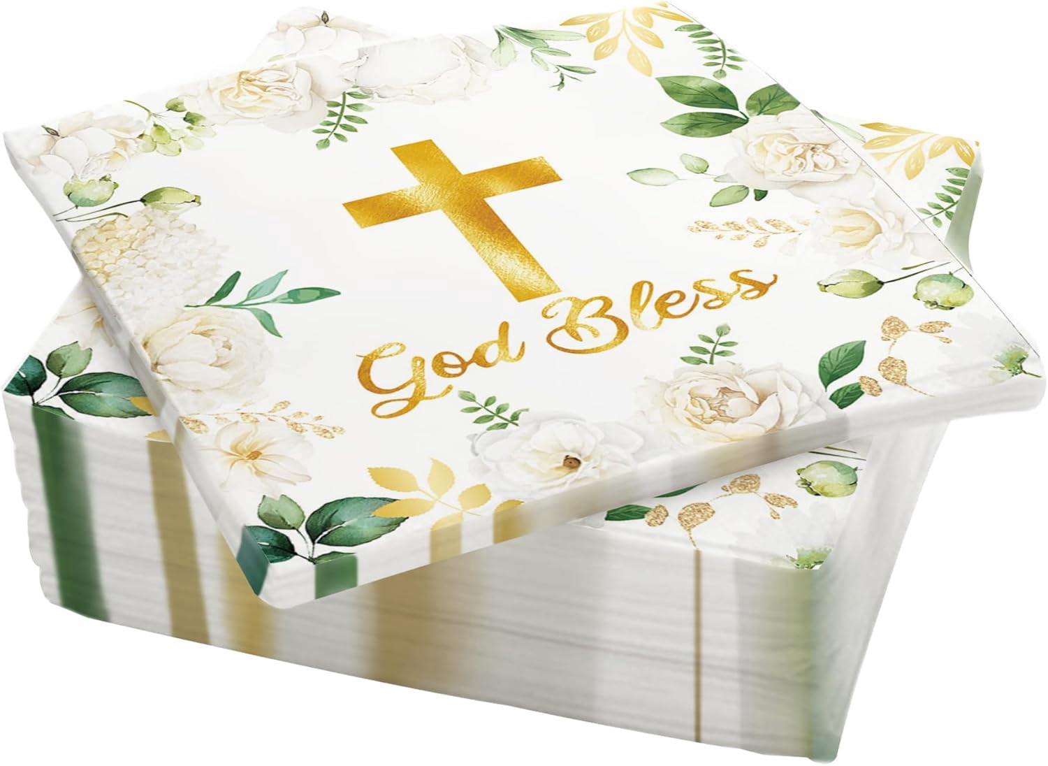 20Pcs God Bless Napkins Baptism Napkins, 2Ply Disposable Cross ...