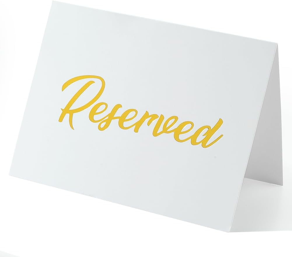 20Pcs Gold Reserved Signs Reserved Seating Cards Bulk 3.94" x 5.91 ...
