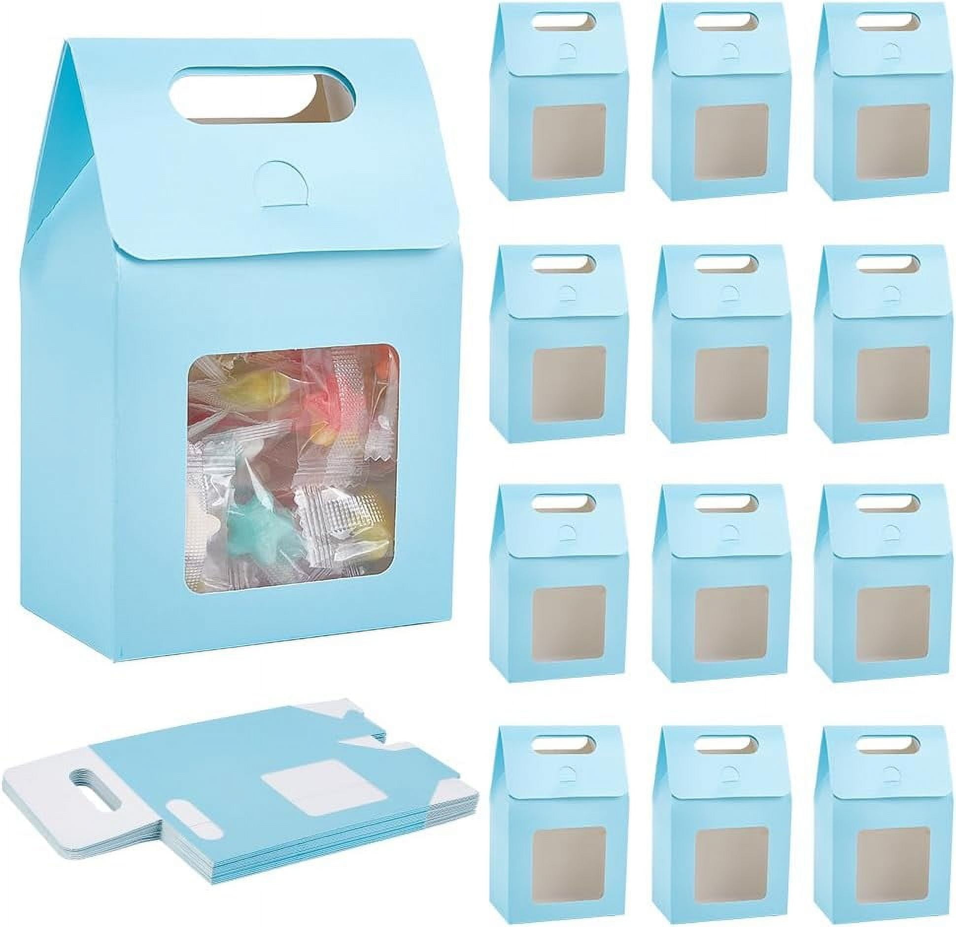 20Pcs Goodies Treat Gift Boxes with Clear Window Kraft Paper Favor ...