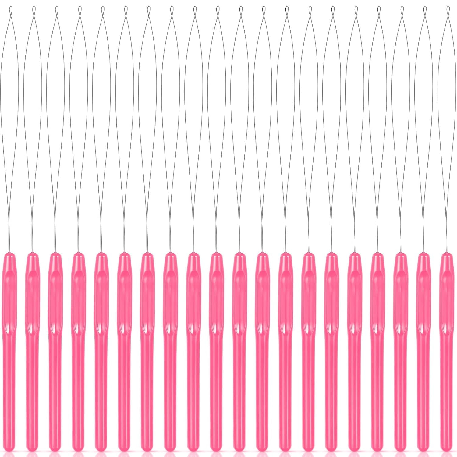 20Pcs Hair Extension Loop Needle Threader Wire Pulling Hook Tool and ...