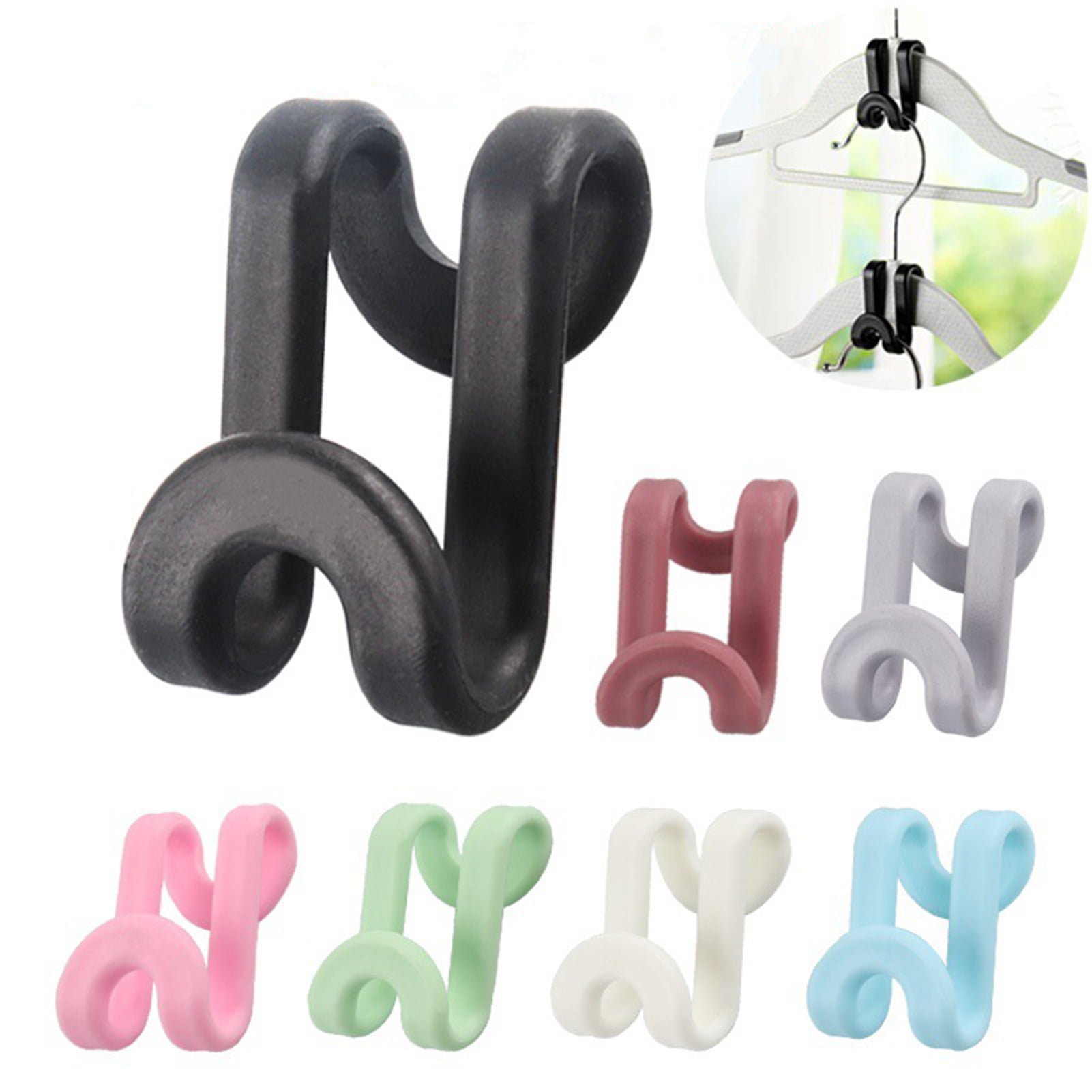 20Pcs Hanger Connector Hooks, Clothes Hanger Organizer Mini Space Saver ...