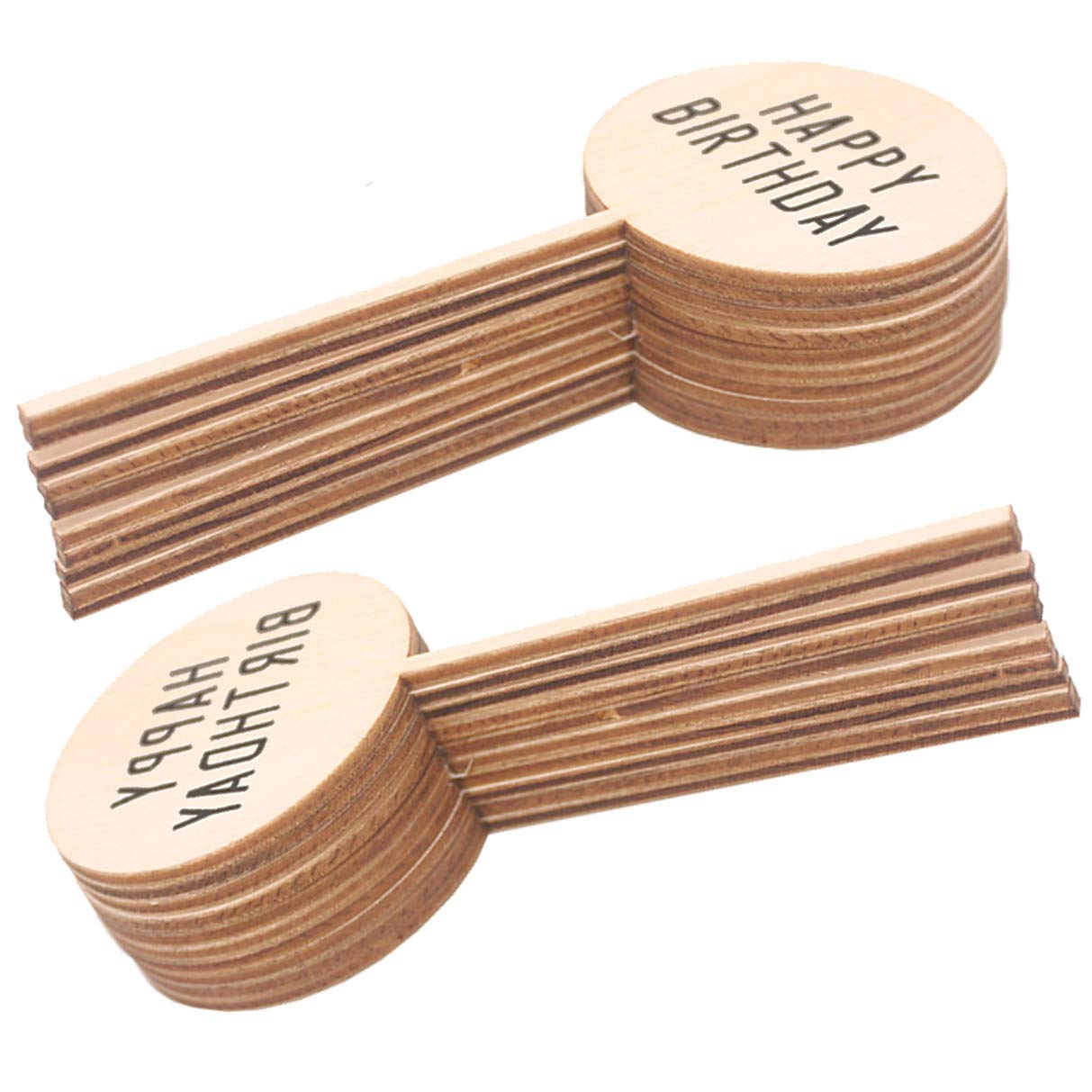 20Pcs Happy BirthdayTRDN Cake Topper Rustic Wood Cupcake Topper for ...