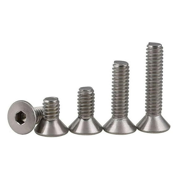 20Pcs Hex Hexagon Socket Countersunk Screws UNC 304 Stainless Flat Head ...