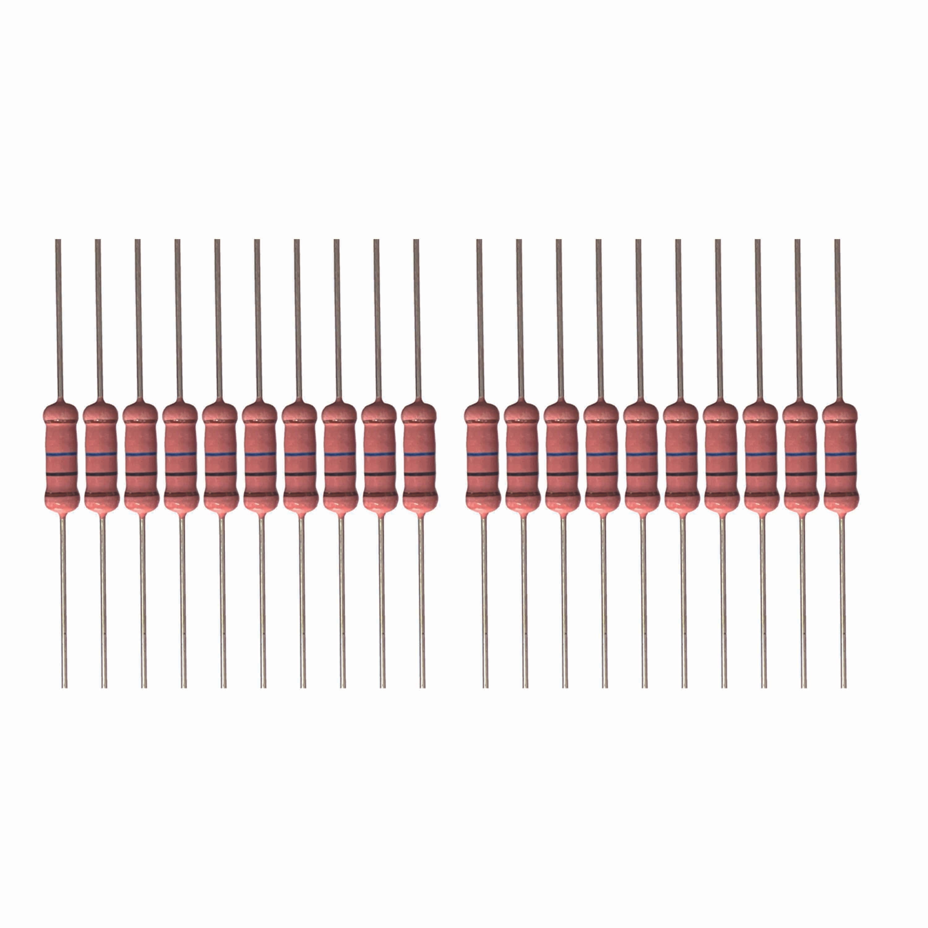20Pcs High Voltage Resistor 1/4W(0.25 Watt) ±5% Tolerance Metallic ...