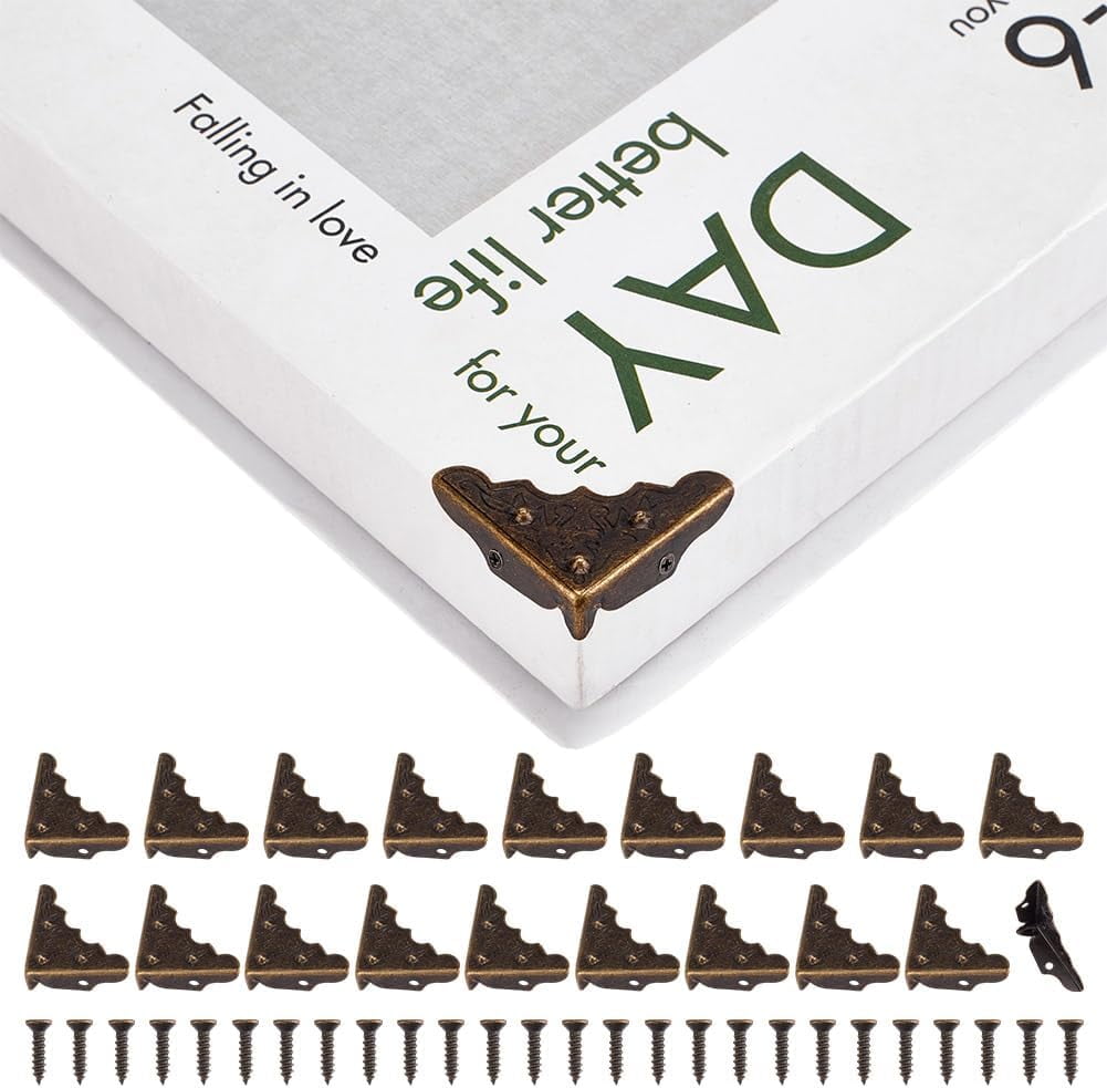20Pcs Iron Corner Protectors Jewelry Box Corner Chest Metal Corner ...