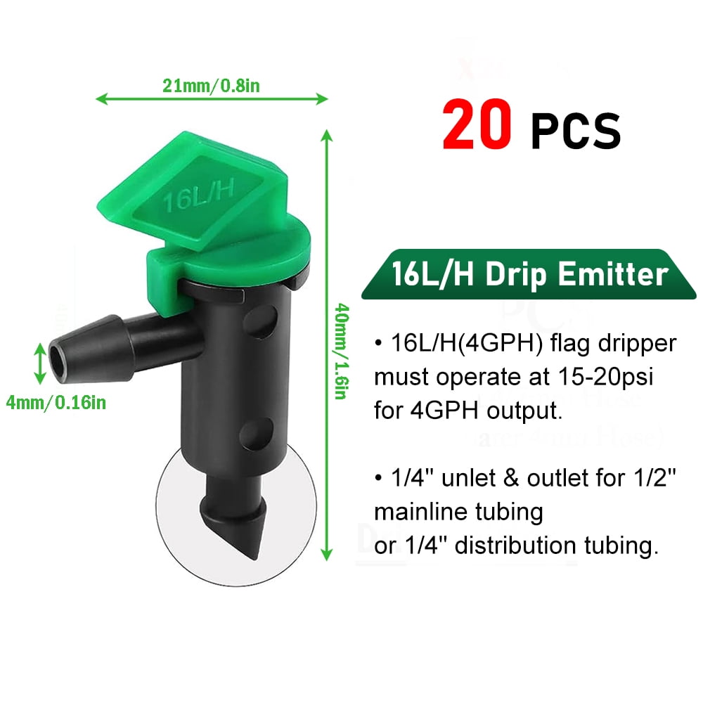 20Pcs Irrigation Drip Emitter Garden Flag Irrigation Dripper Trees and ...