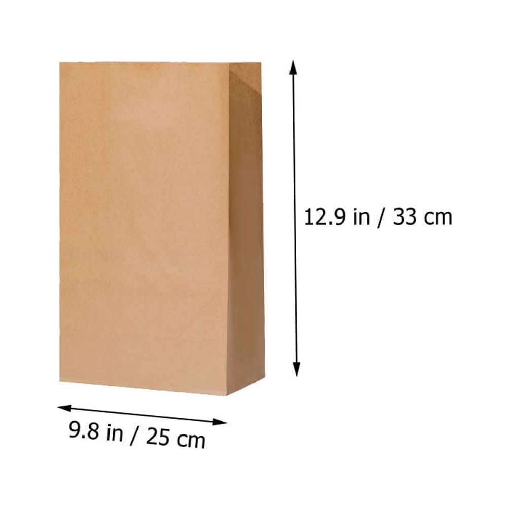 20Pcs Kraft Paper Fridge Storage Pouch Thicken Baking Bread Bag Light ...