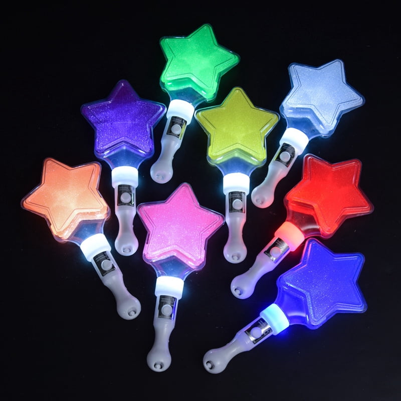 20Pcs LED Glow Stick Star Shape Luminous Three Modes Flicker Camping ...