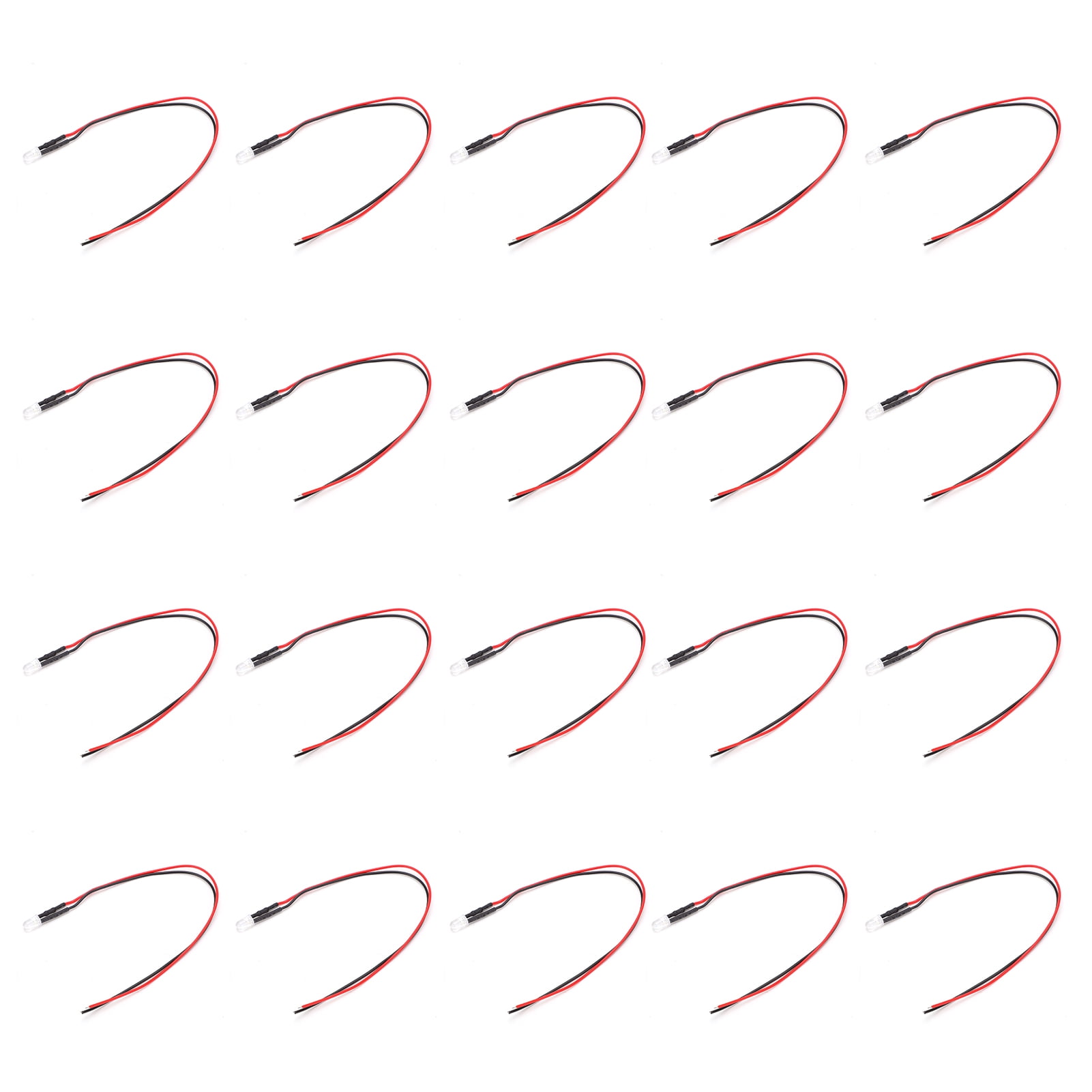 20Pcs LED Pre-Wired Diodes, 12V 5mm Round High Brightness Light ...